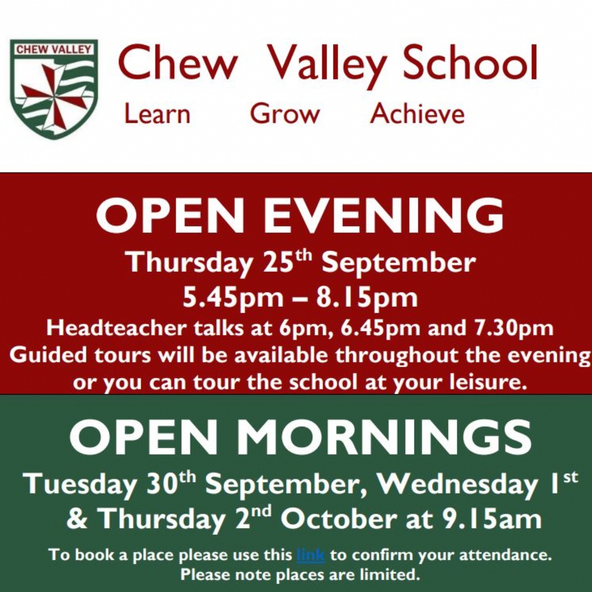 Chew Valley School - Open Evening & Open Mornings